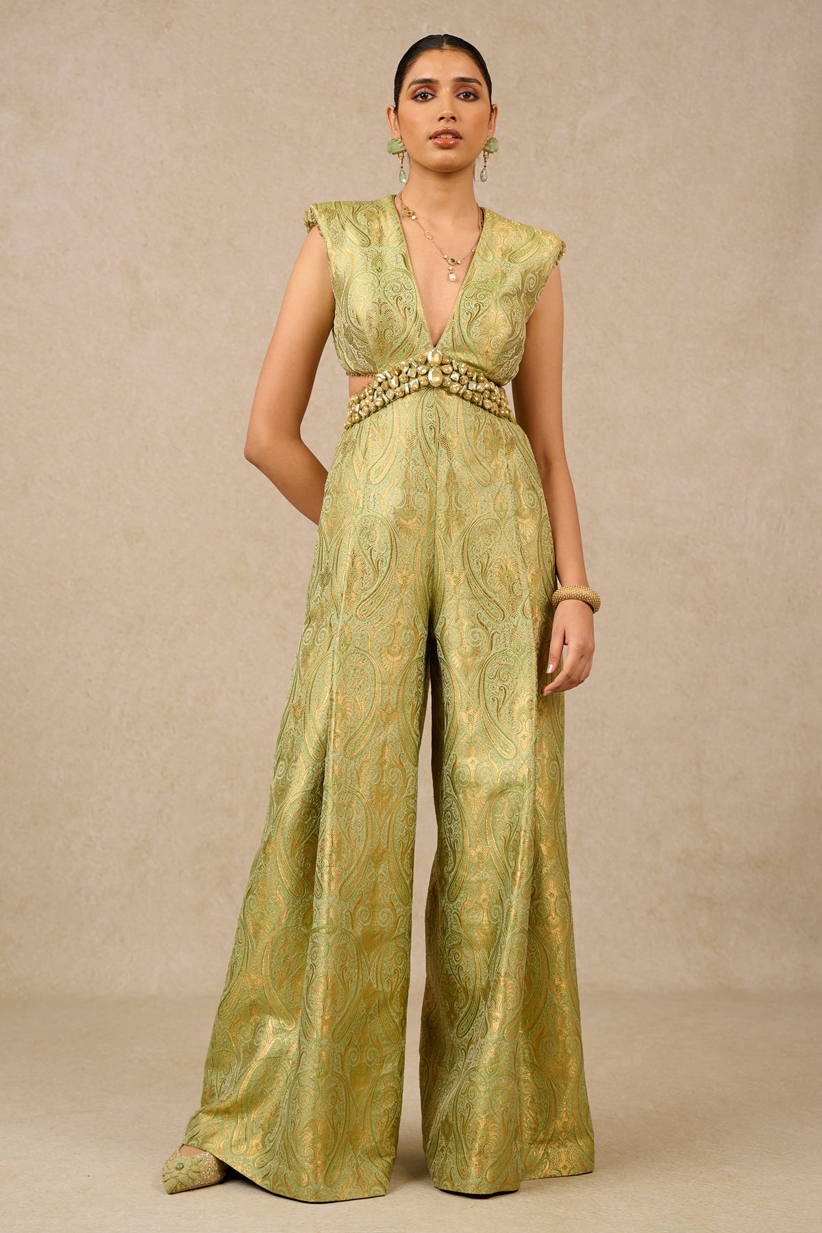 Brocade Jumpsuit – Tarun Tahiliani Official